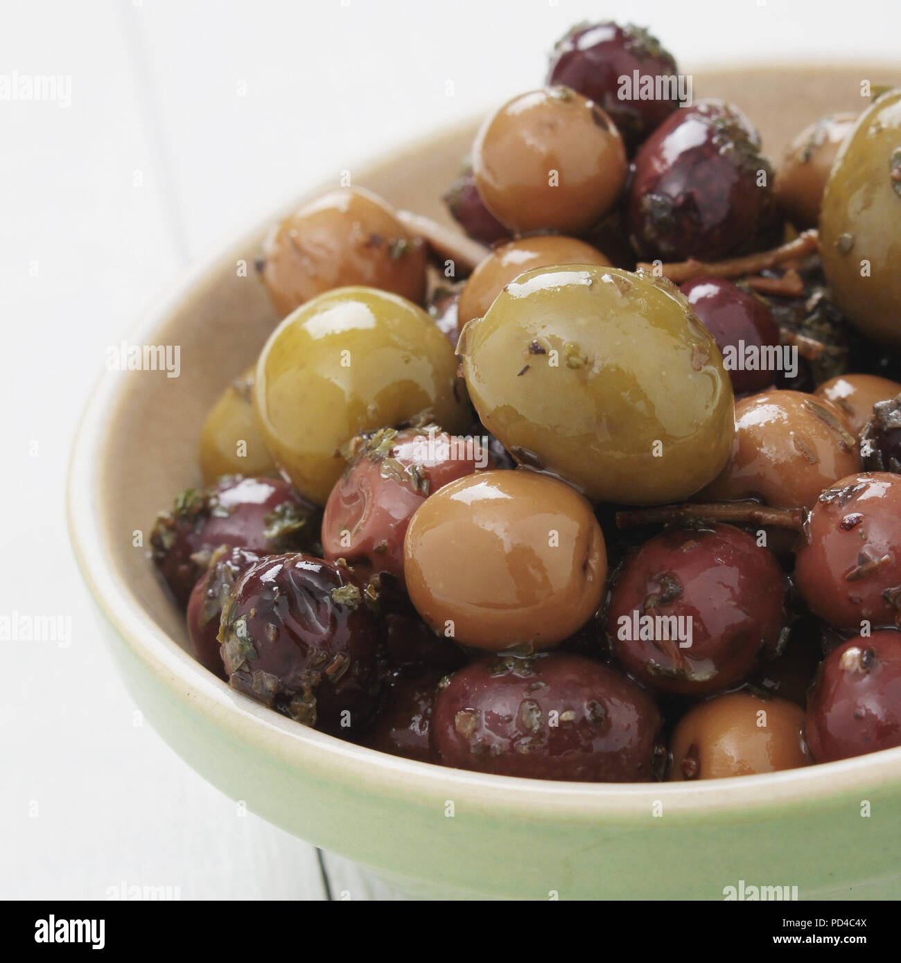 Fresh mixed olives in dish hi-res stock photography and images - Alamy