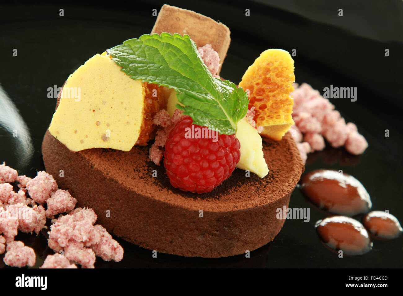 plated chocolate dessert Stock Photo - Alamy