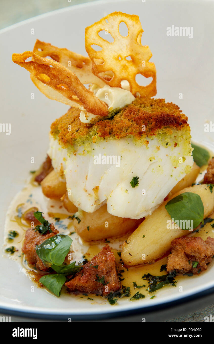 plated fish meal Stock Photo - Alamy