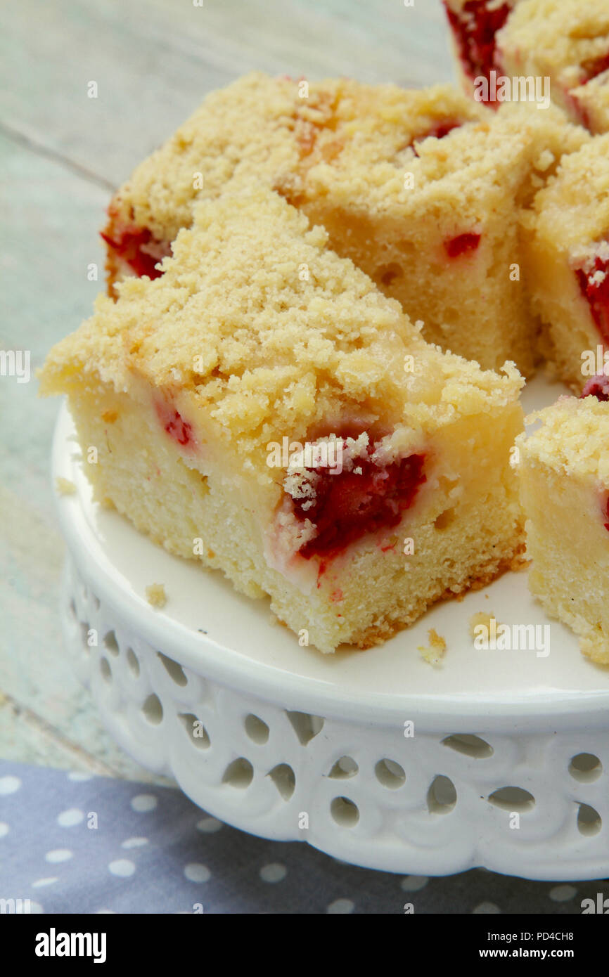 cherry tray bake slice Stock Photo - Alamy