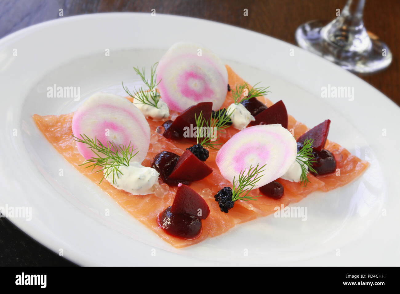 smoked salmon appetizer starter Stock Photo - Alamy