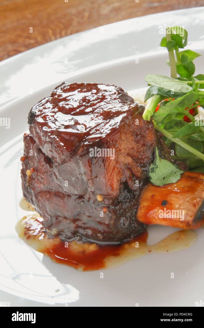 Beef rib plated meal hi-res stock photography and images - Alamy