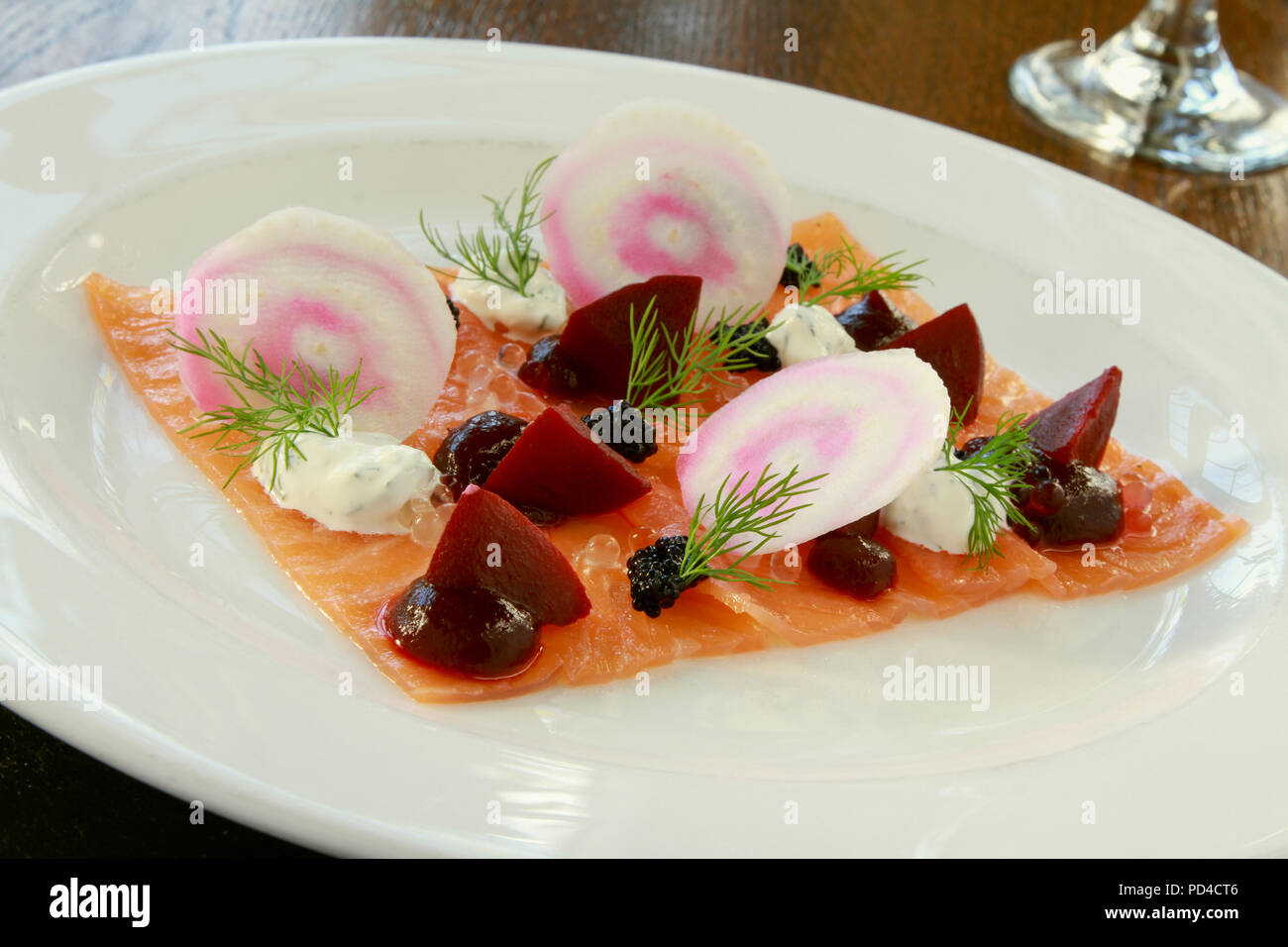 smoked salmon appetizer starter Stock Photo - Alamy