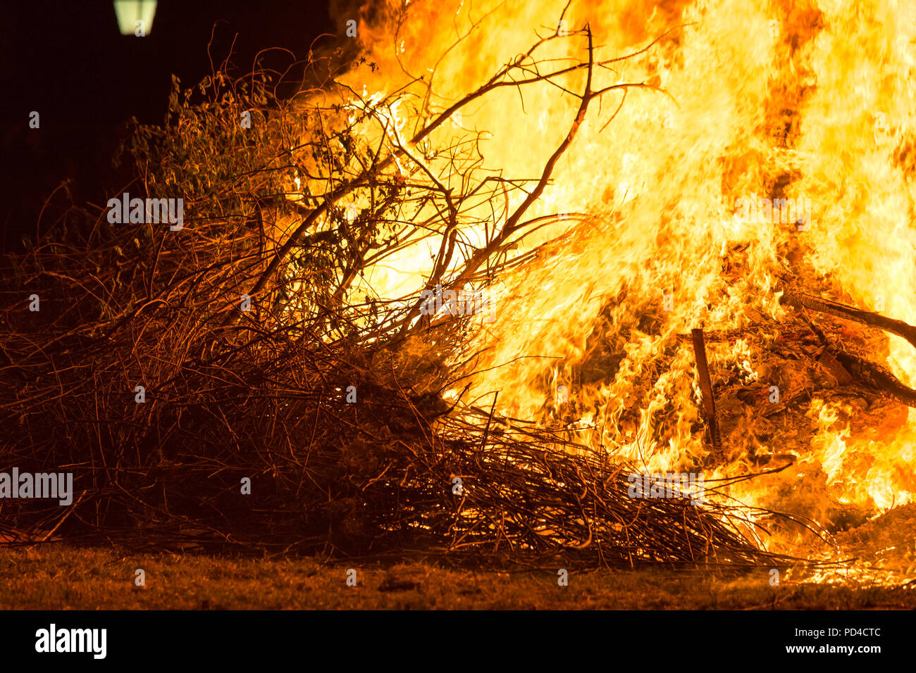 Fire and flames with sparks and ember on black background Stock Photo ...