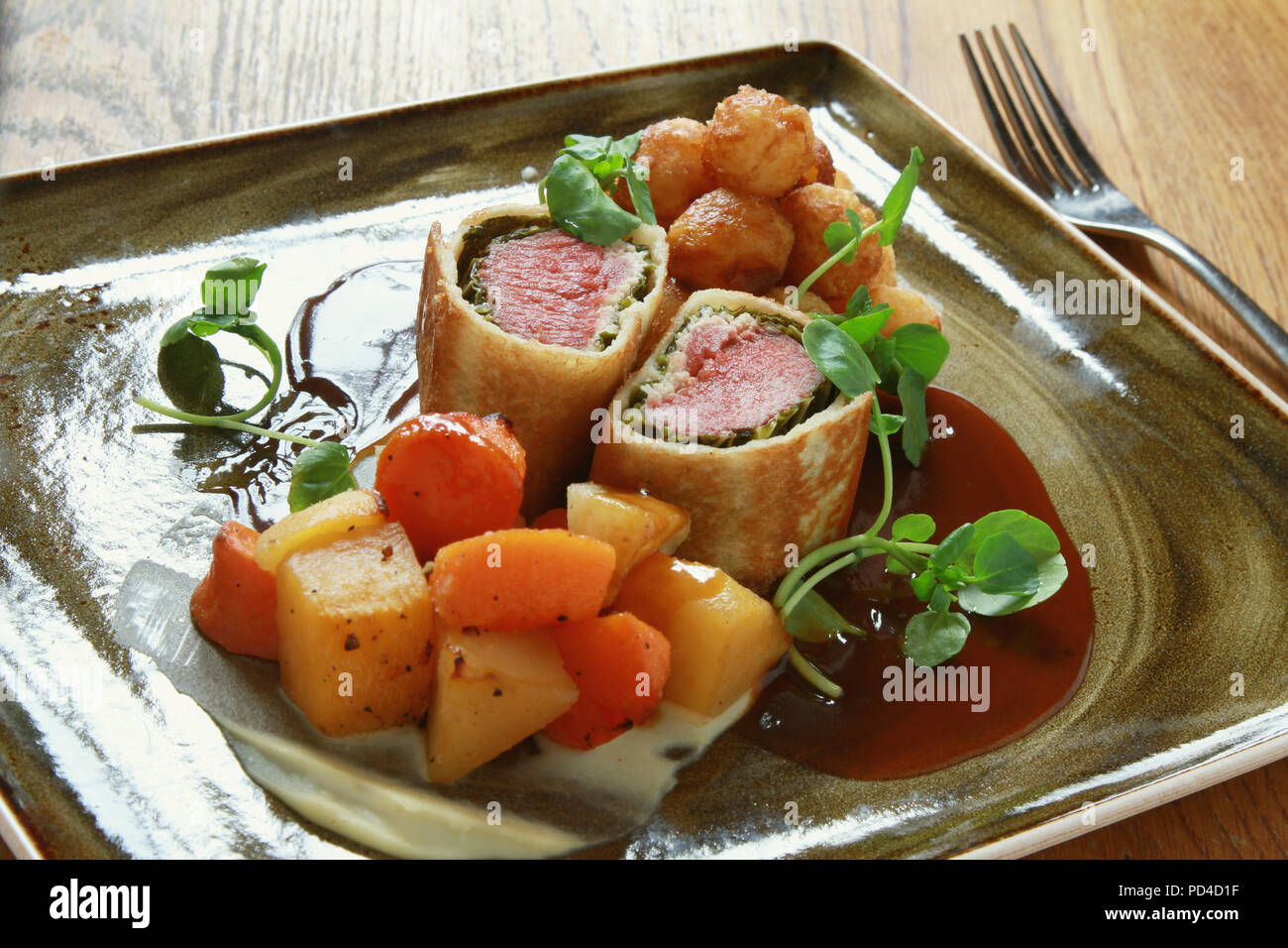 plated lamb main meal Stock Photo - Alamy