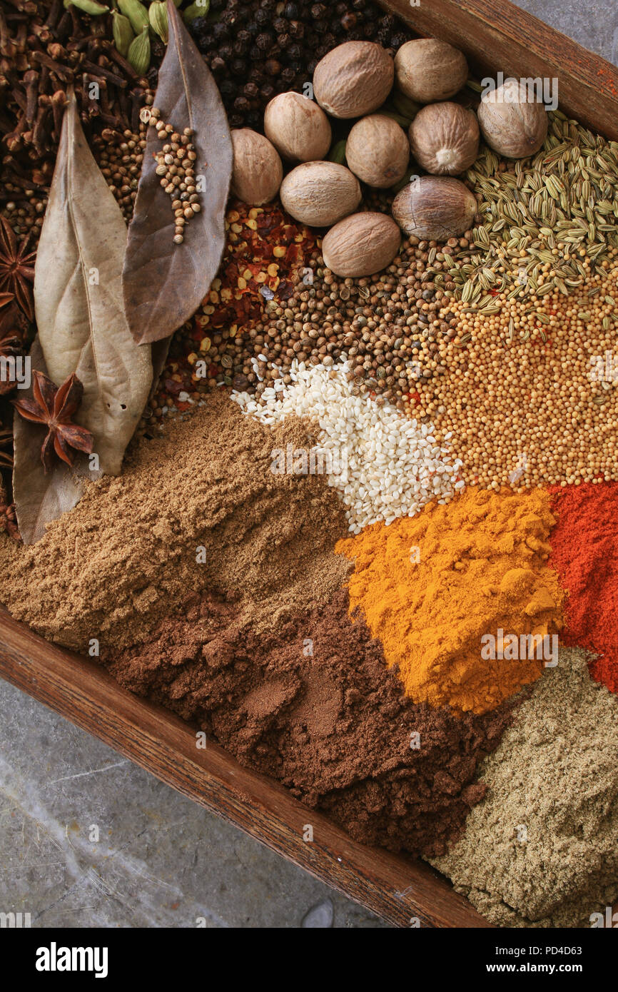 fresh dried spices Stock Photo - Alamy