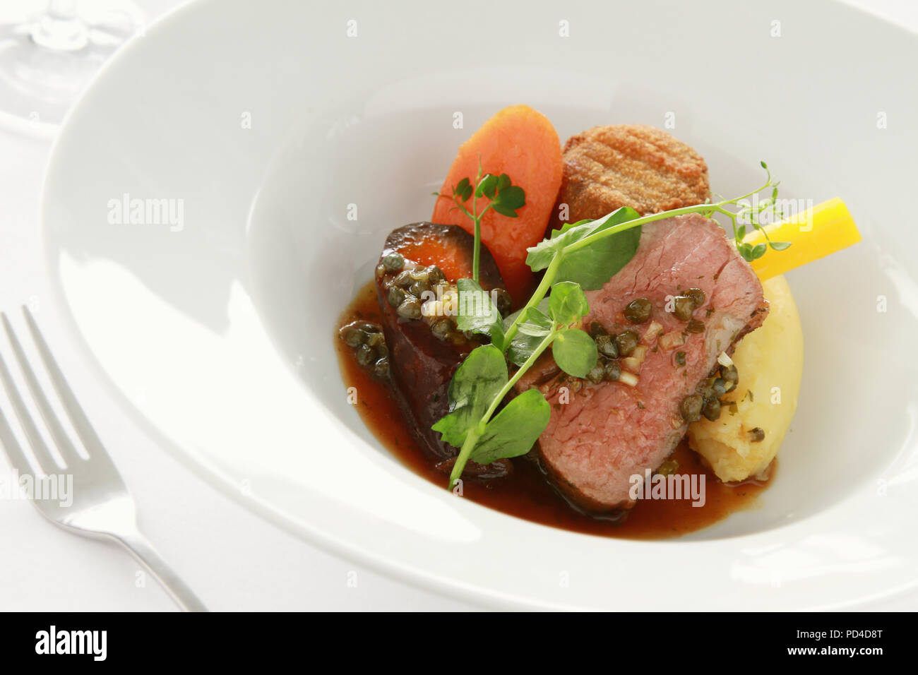 plated lamb main meal Stock Photo - Alamy