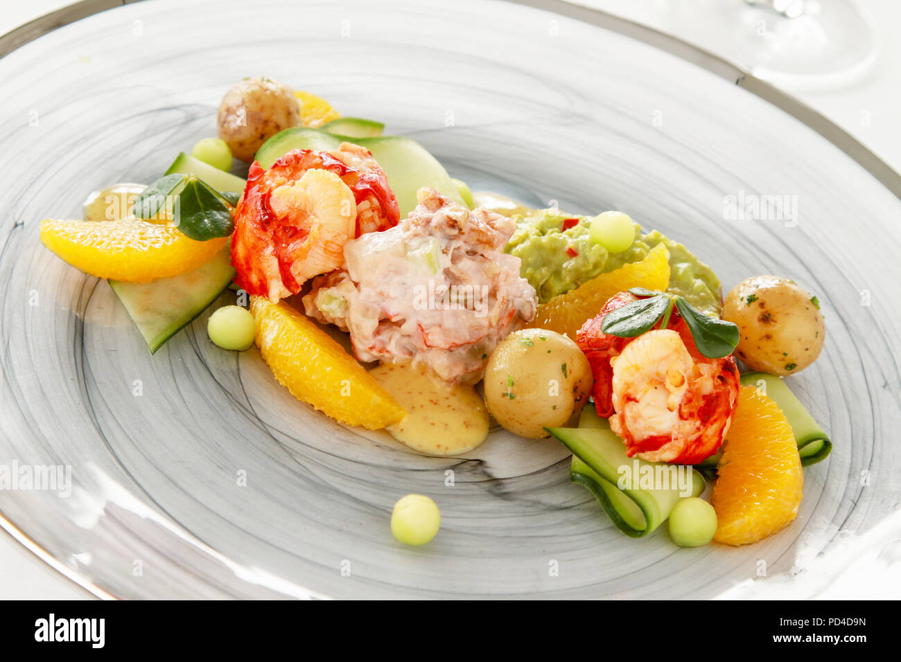lobster seafood salad Stock Photo - Alamy
