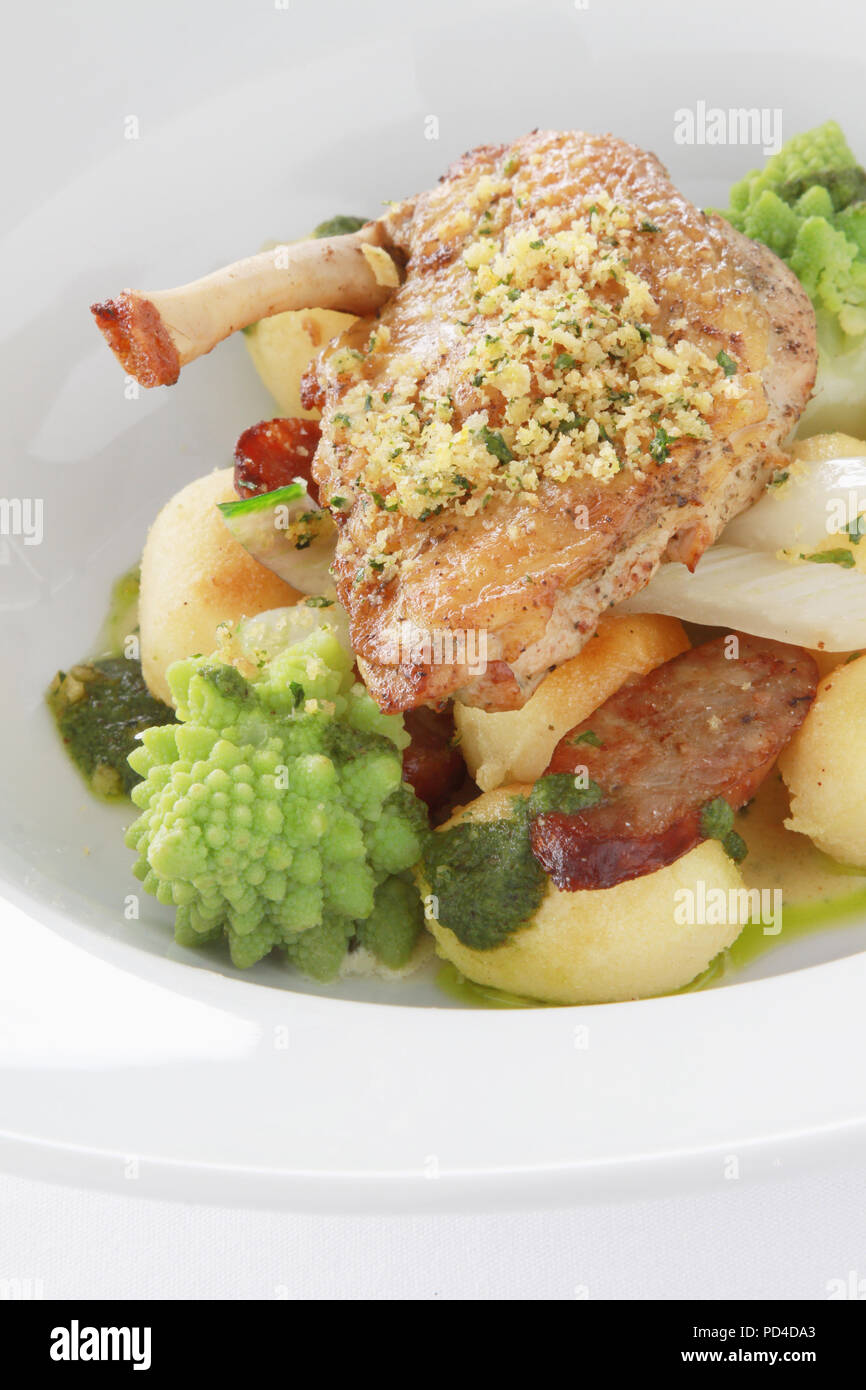 plated chicken main meal Stock Photo - Alamy