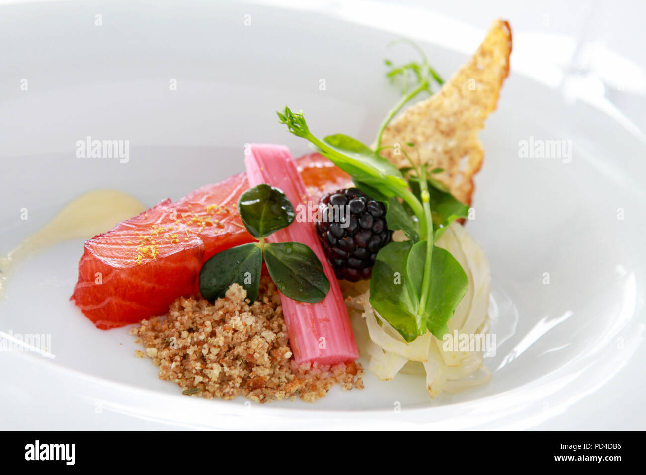 smoked salmon appetizer starter Stock Photo - Alamy