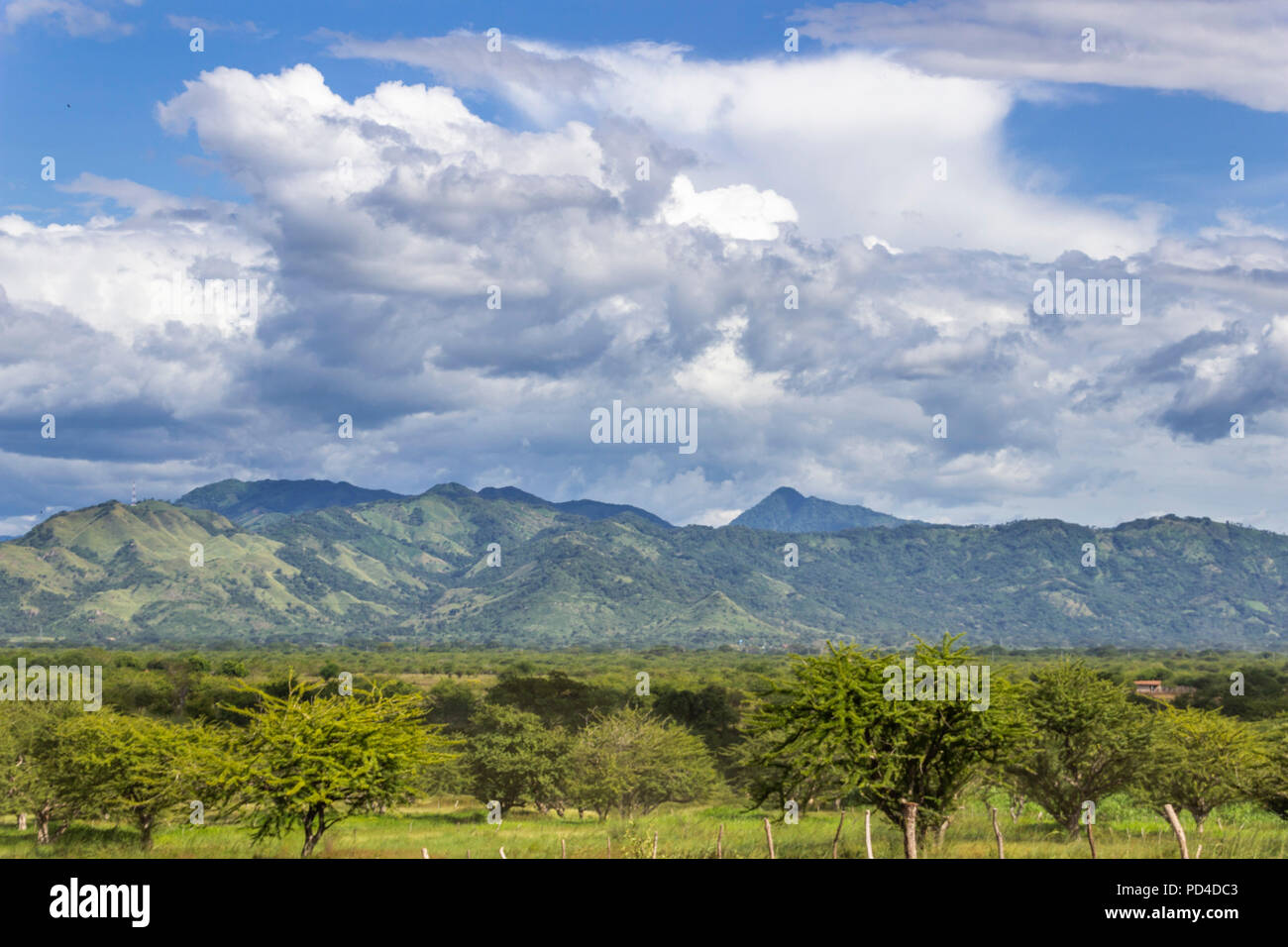 The countryside landscapes at rural areas of Honduras, jungle, hills ...