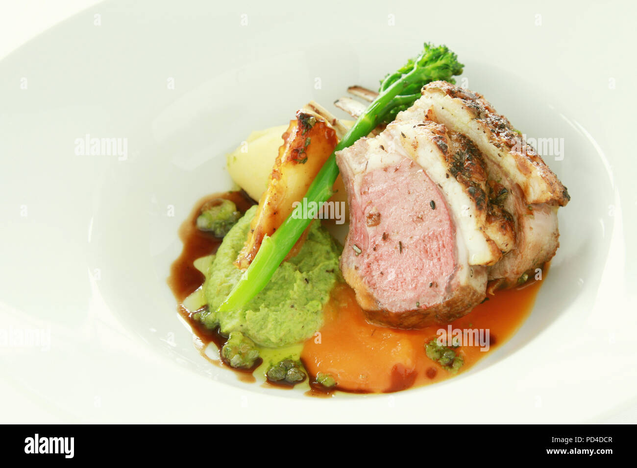plated lamb main meal Stock Photo - Alamy