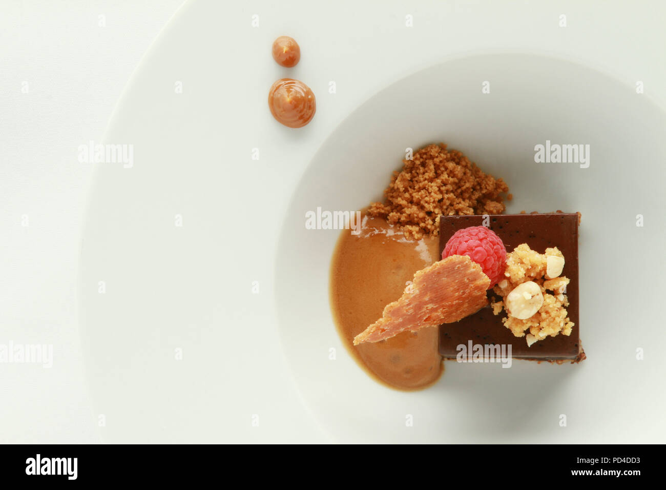 plated chocolate dessert Stock Photo - Alamy