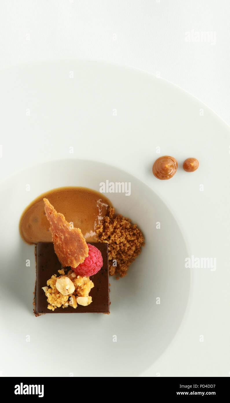 plated chocolate dessert Stock Photo - Alamy