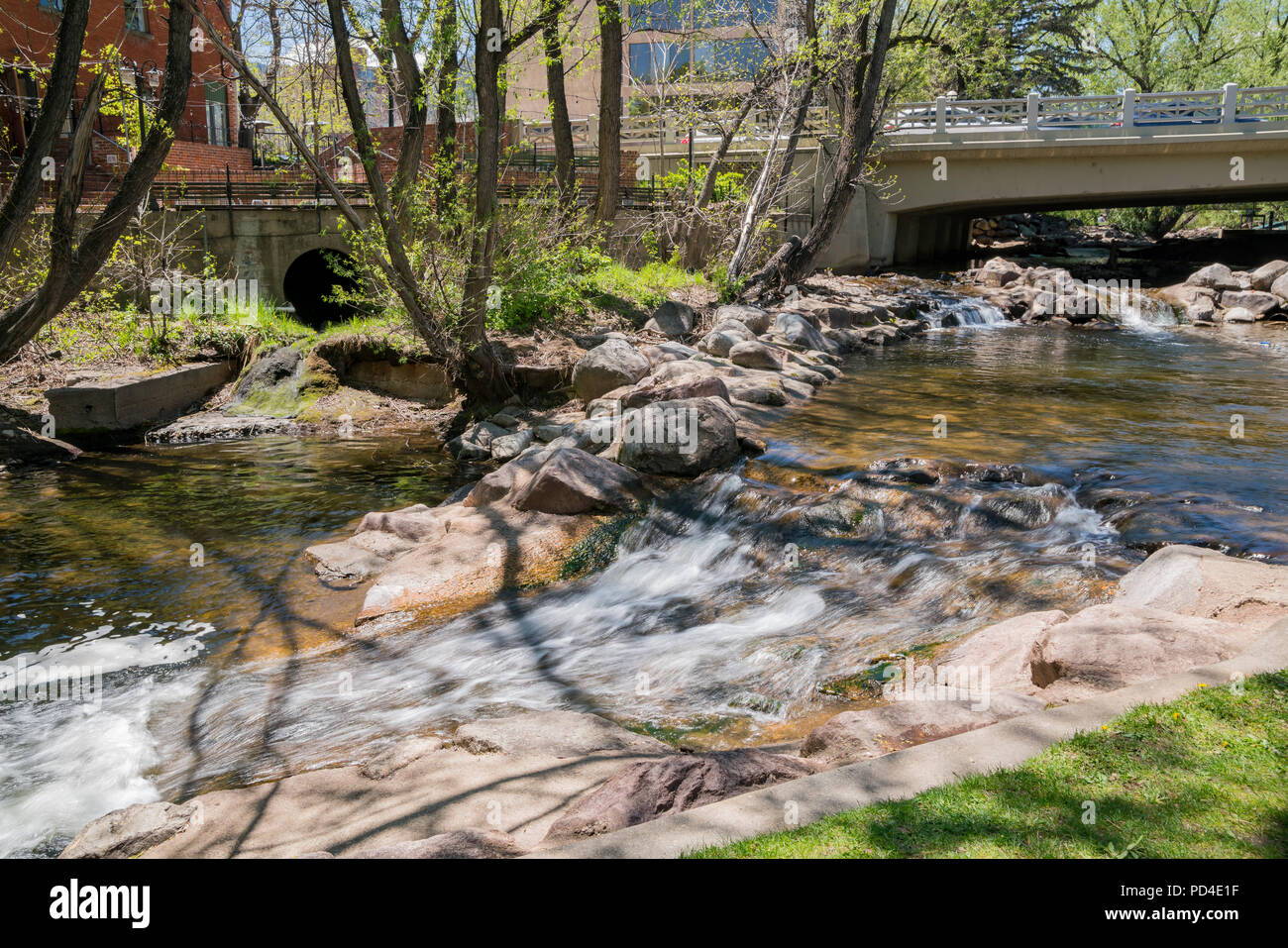 Super clean water of the Boulder Creek at Boulder, Colorado Stock Photo ...