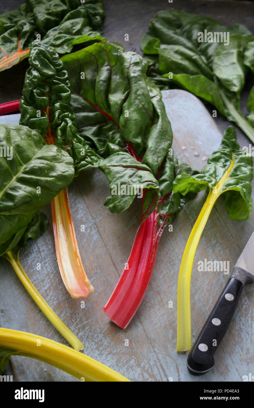 preparing fresh chard Stock Photo - Alamy