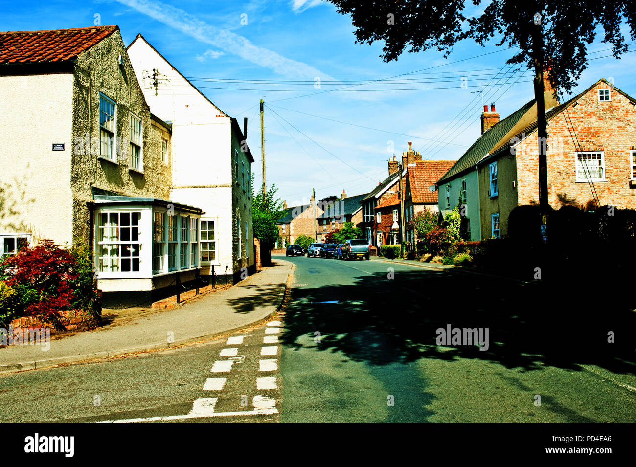 Corner Cottage, Alne Road, Tollerton, North Yorkshire, England Stock ...