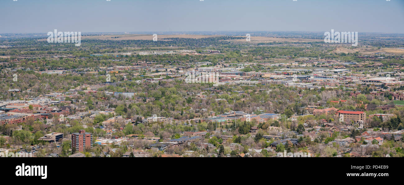 Aerial view of boulder downtown cityscape, Colorado Stock Photo - Alamy