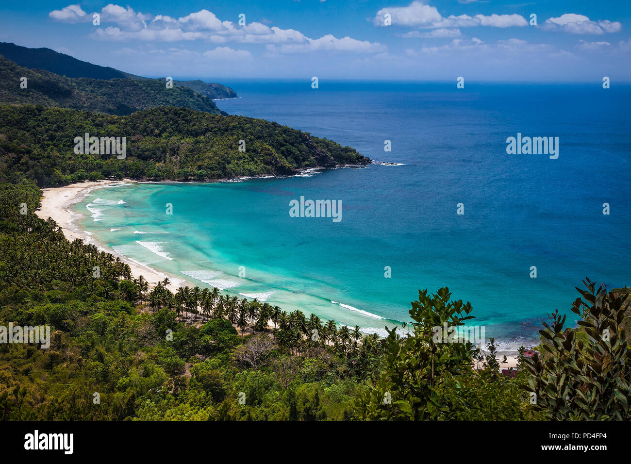Panoramic view on Sabang beach, Puerto Princesa, Palawan island ...