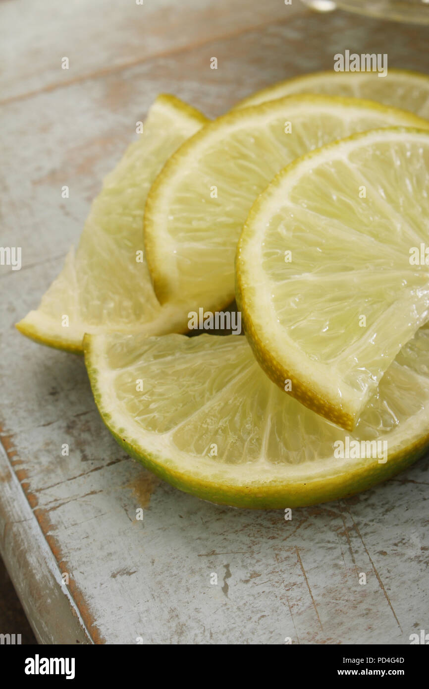 preparing fresh limes Stock Photo - Alamy