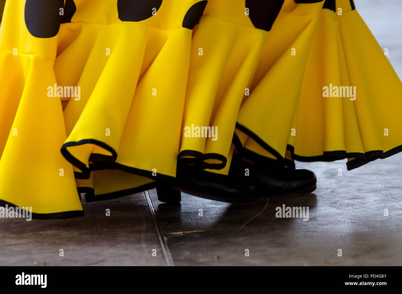 closeup of a typical shoes to the traditional Spanish flamenco dance ...
