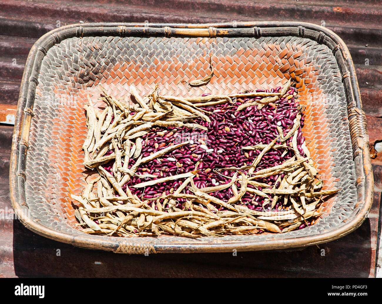 Red beans in a bovl dry in the sun , Philippines Stock Photo - Alamy