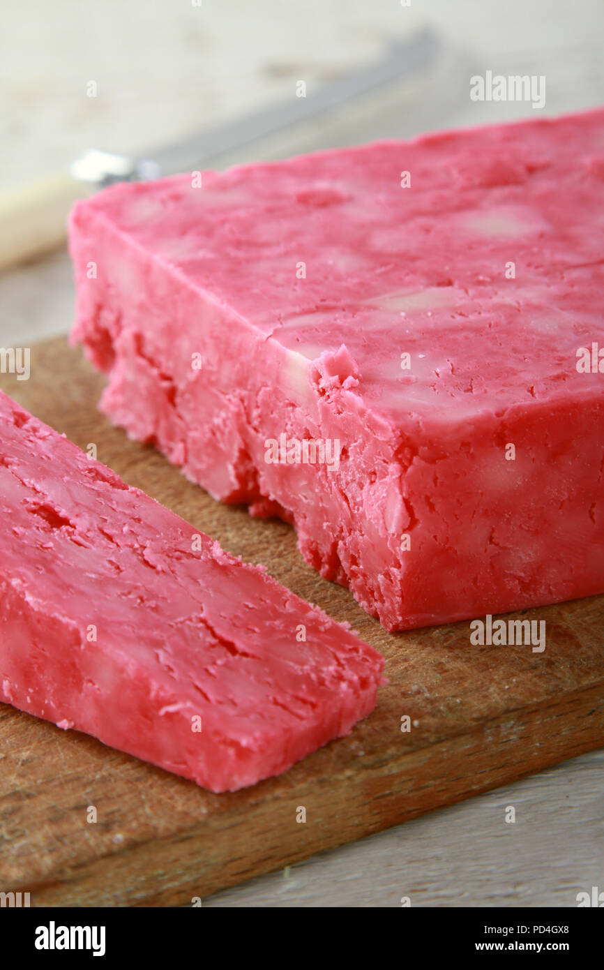 red marbled cheddar cheese Stock Photo - Alamy