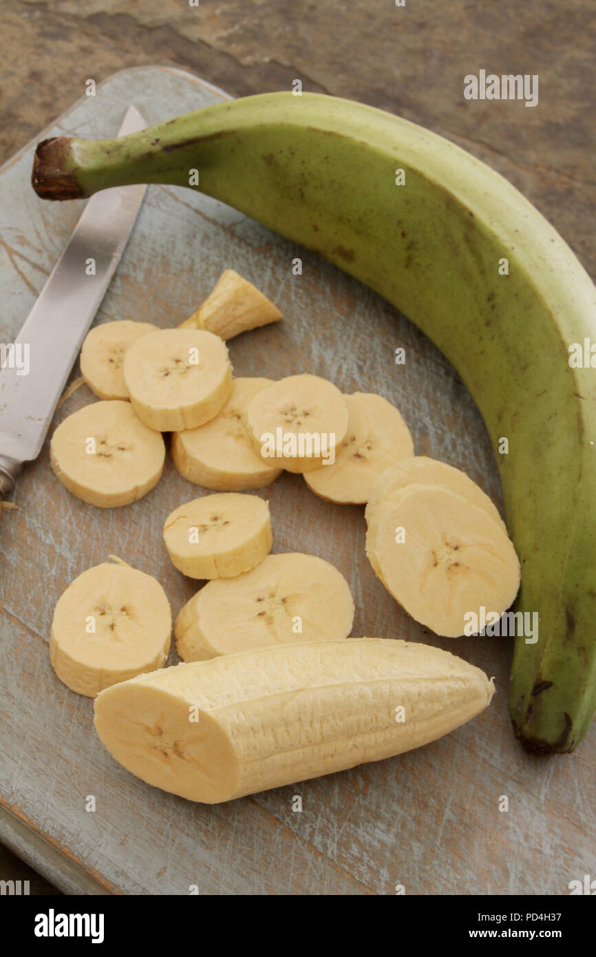 preparing plantain fruit Stock Photo - Alamy