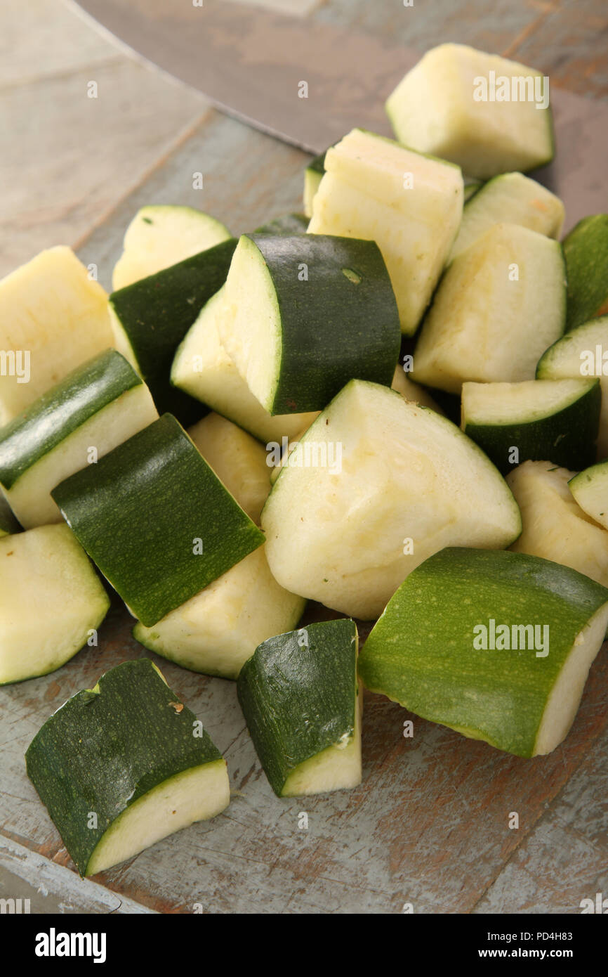 preparing fresh courgettes Stock Photo - Alamy