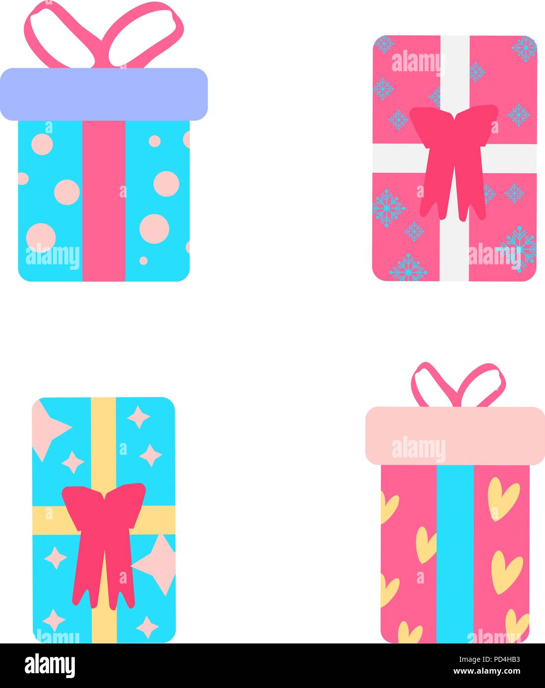 Present boxes on yellow Stock Vector Images - Alamy