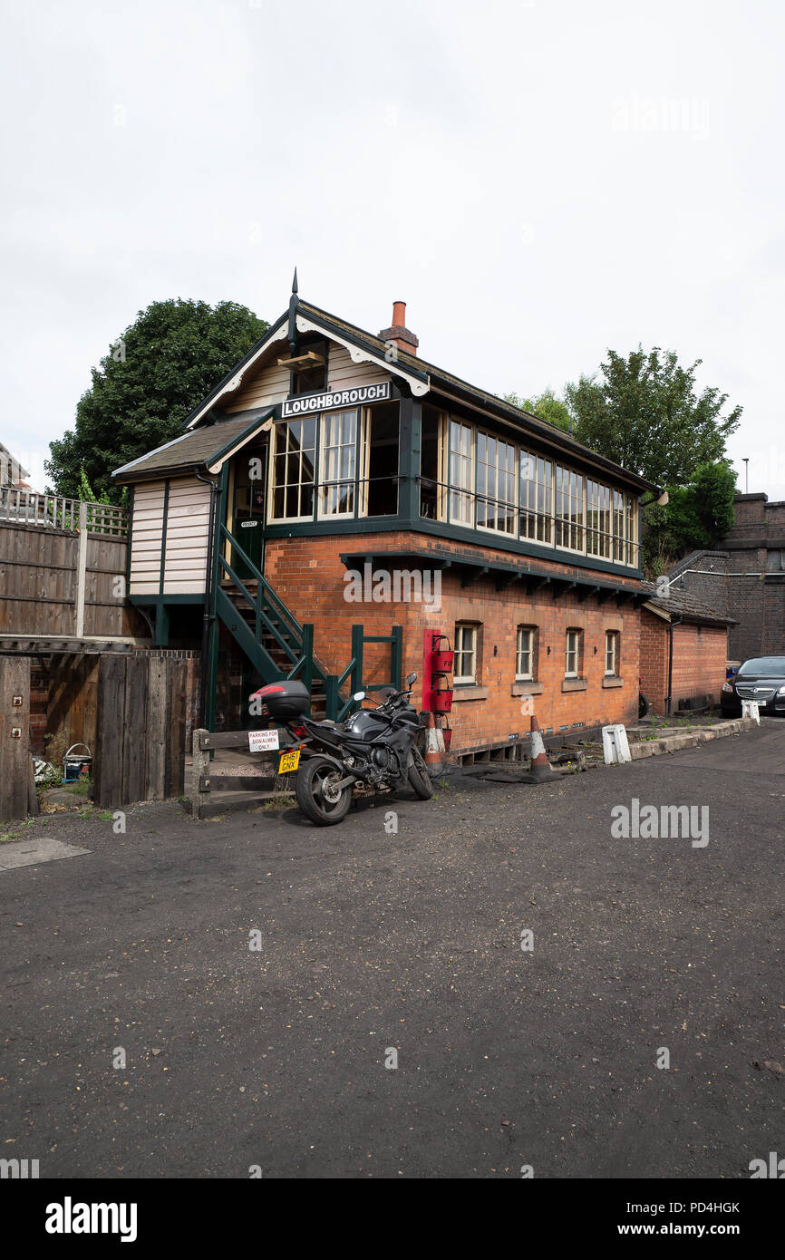 Old Signal box at Loughborough Station on the Great Central Railway ...