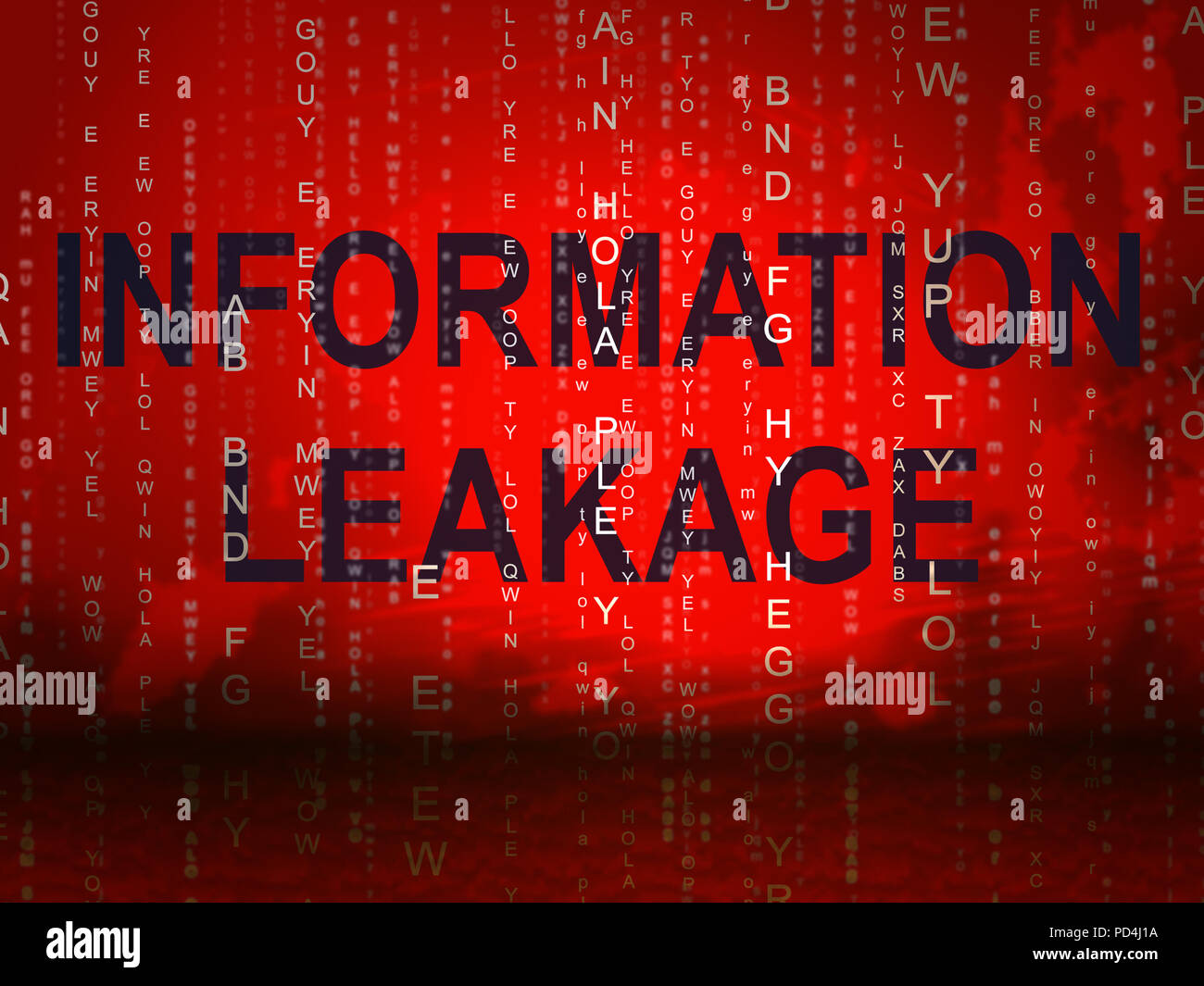 Information Leakage Unprotected Digital Flow 2d Illustration Shows Loss ...