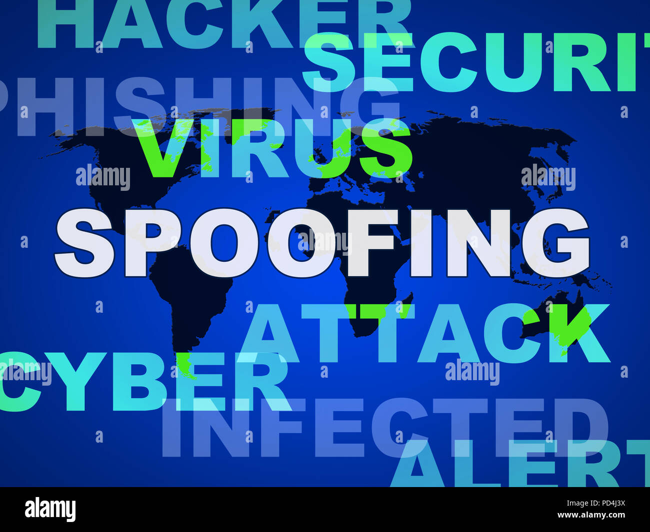 Spoofing Attack Cyber Crime Hoax 2d Illustration Means Website Spoof ...