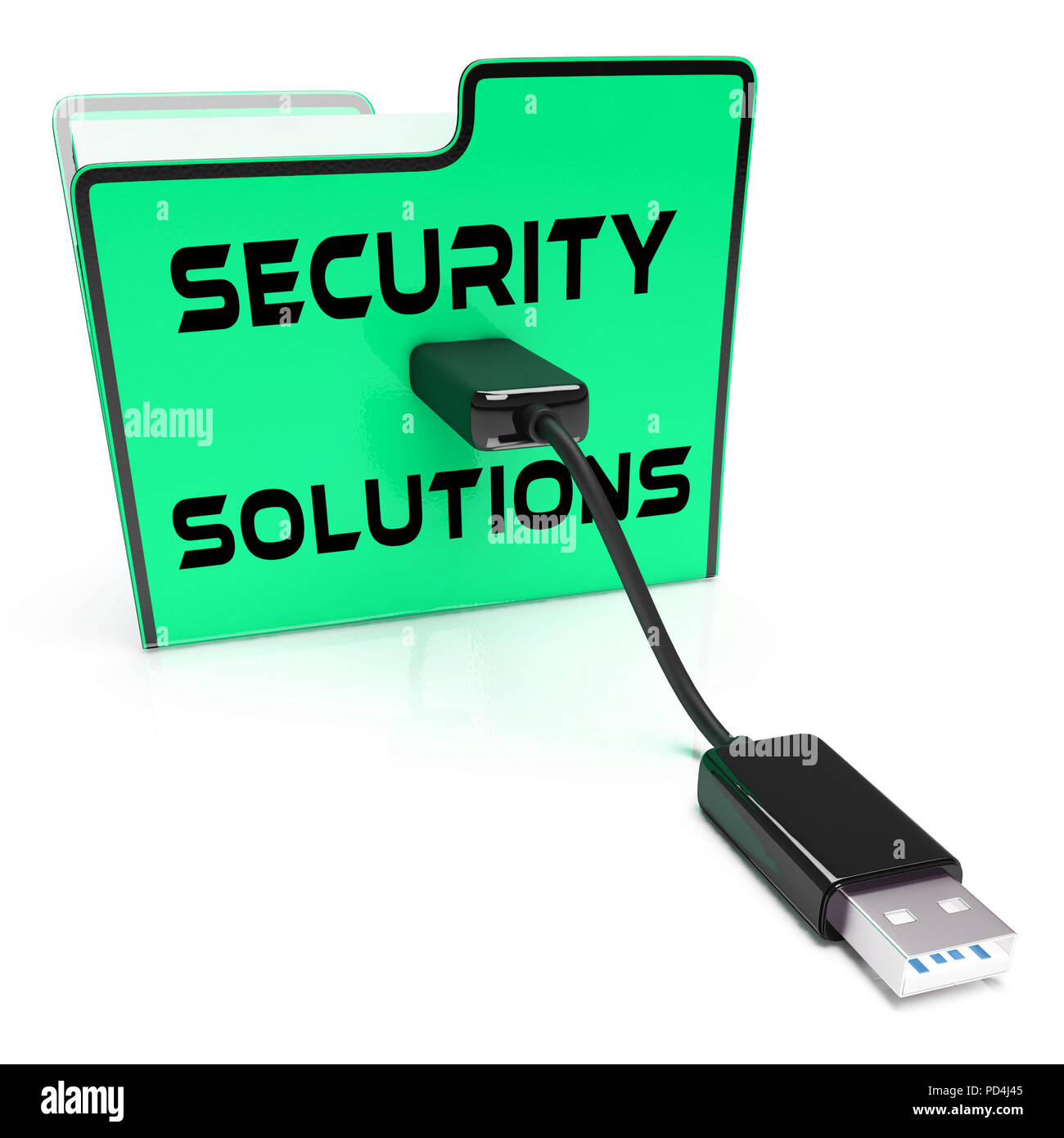 Cyber Security Solutions Threat Solved 3d Rendering Shows Success And ...