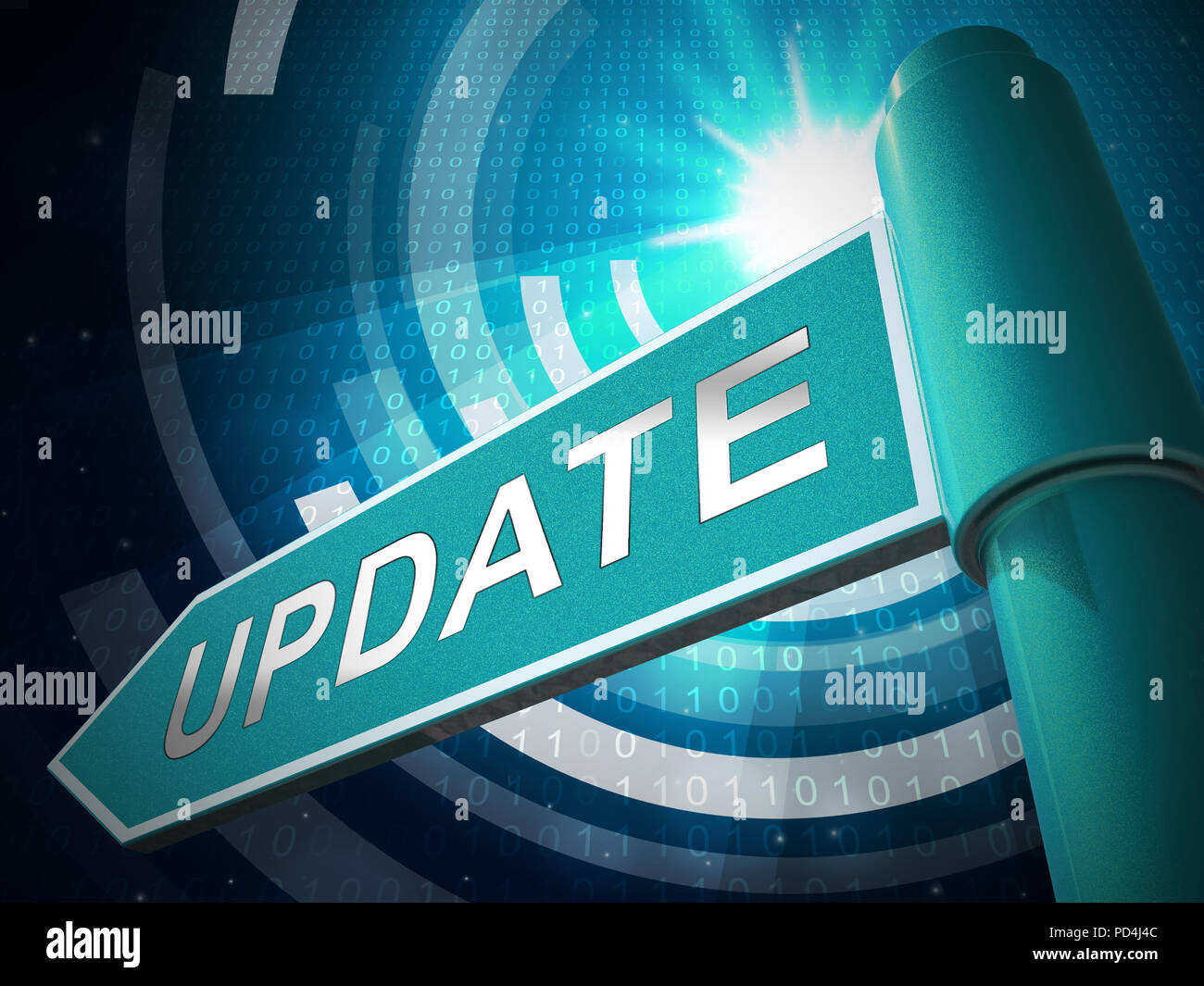 Automatic Update Or Upgrade Process 3d Illustration Shows Software ...