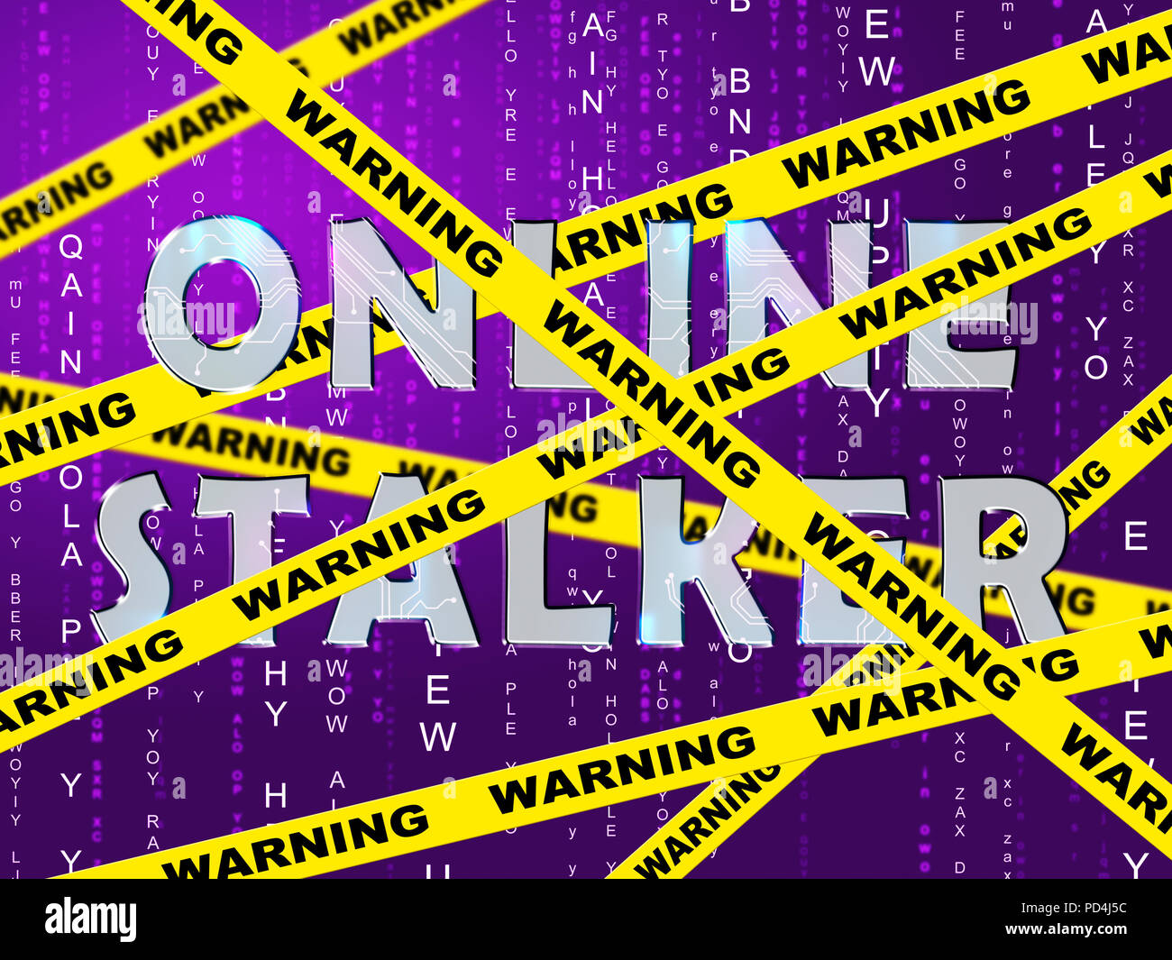 Online Stalker Evil Faceless Bully 2d Illustration Shows Cyberattack or ...