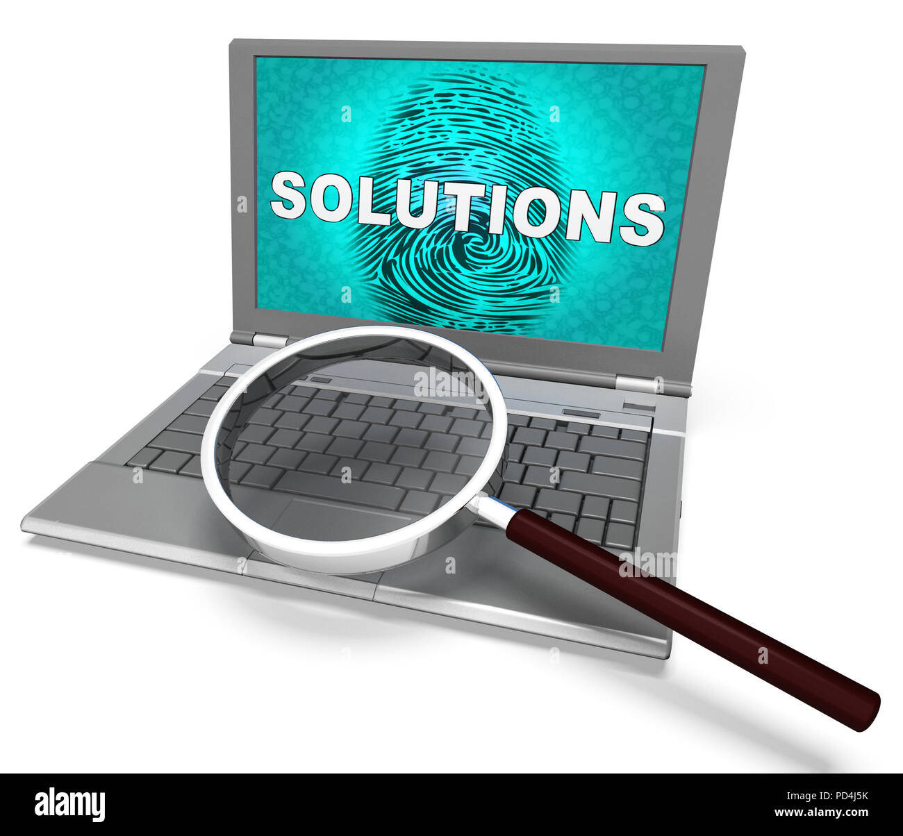 Cyber Security Solutions Threat Solved 3d Rendering Shows Success And ...