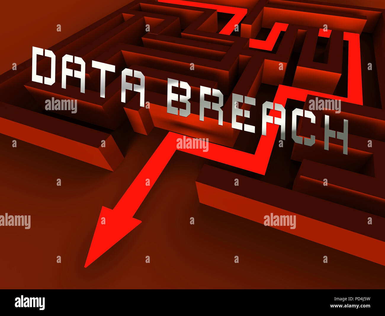 Cyber Security Breach System Hack 3d Rendering Shows Internet Digital ...