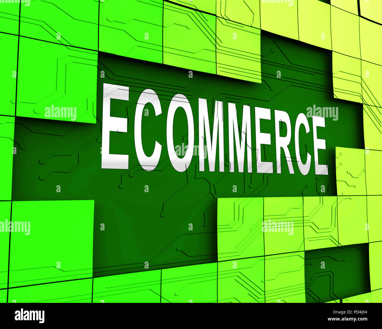Ecommerce Platform Virtual Marketplace Portal 3d Rendering Shows Using ...