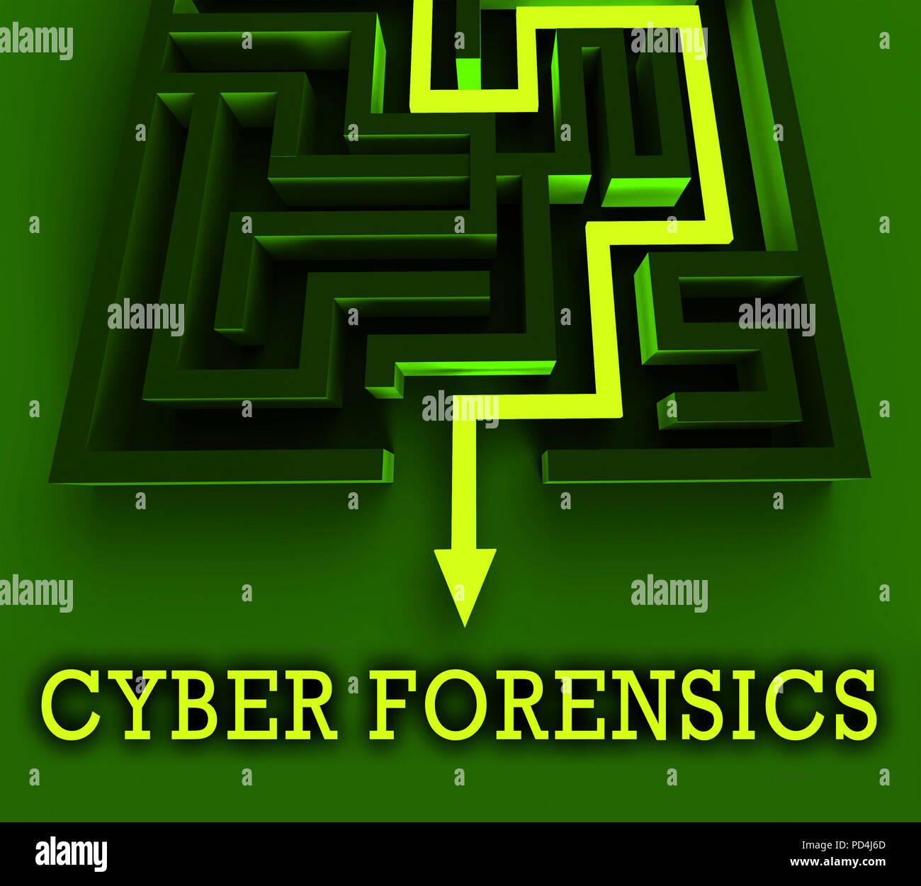 Cyber Forensics Computer Crime Analysis 3d Rendering Shows Internet ...