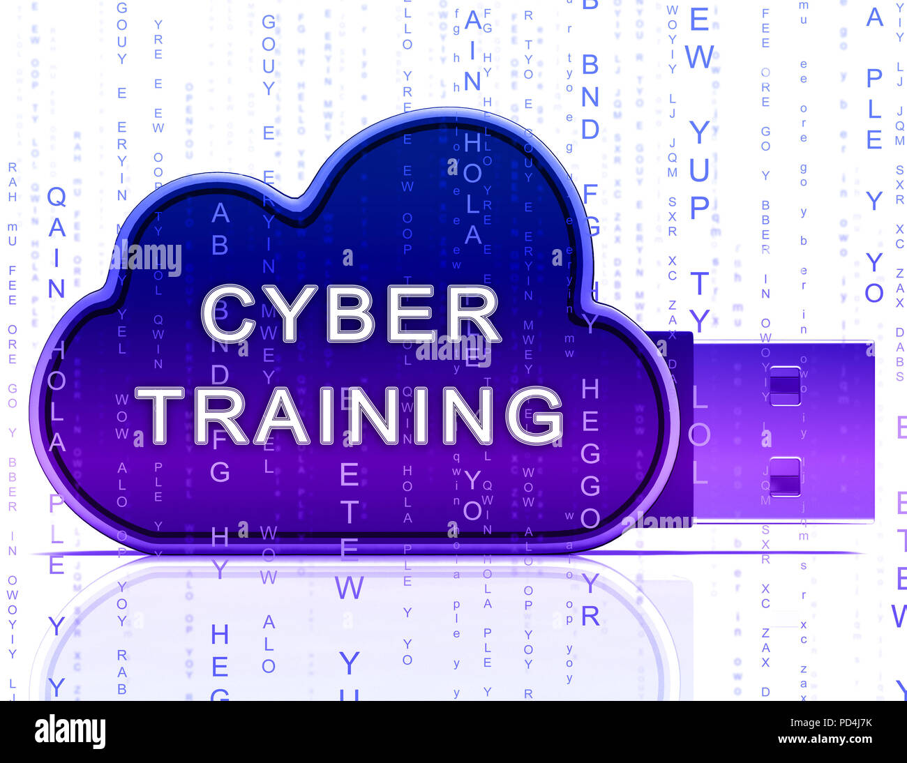 Cyber Training Virtual Web Class 3d Rendering Shows Online Learning ...