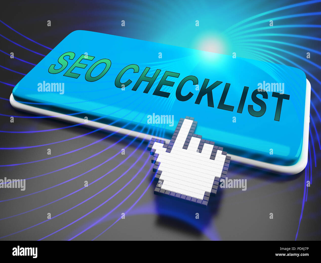 Seo Checklist Web Site Report 3d Rendering Shows Search Engine ...