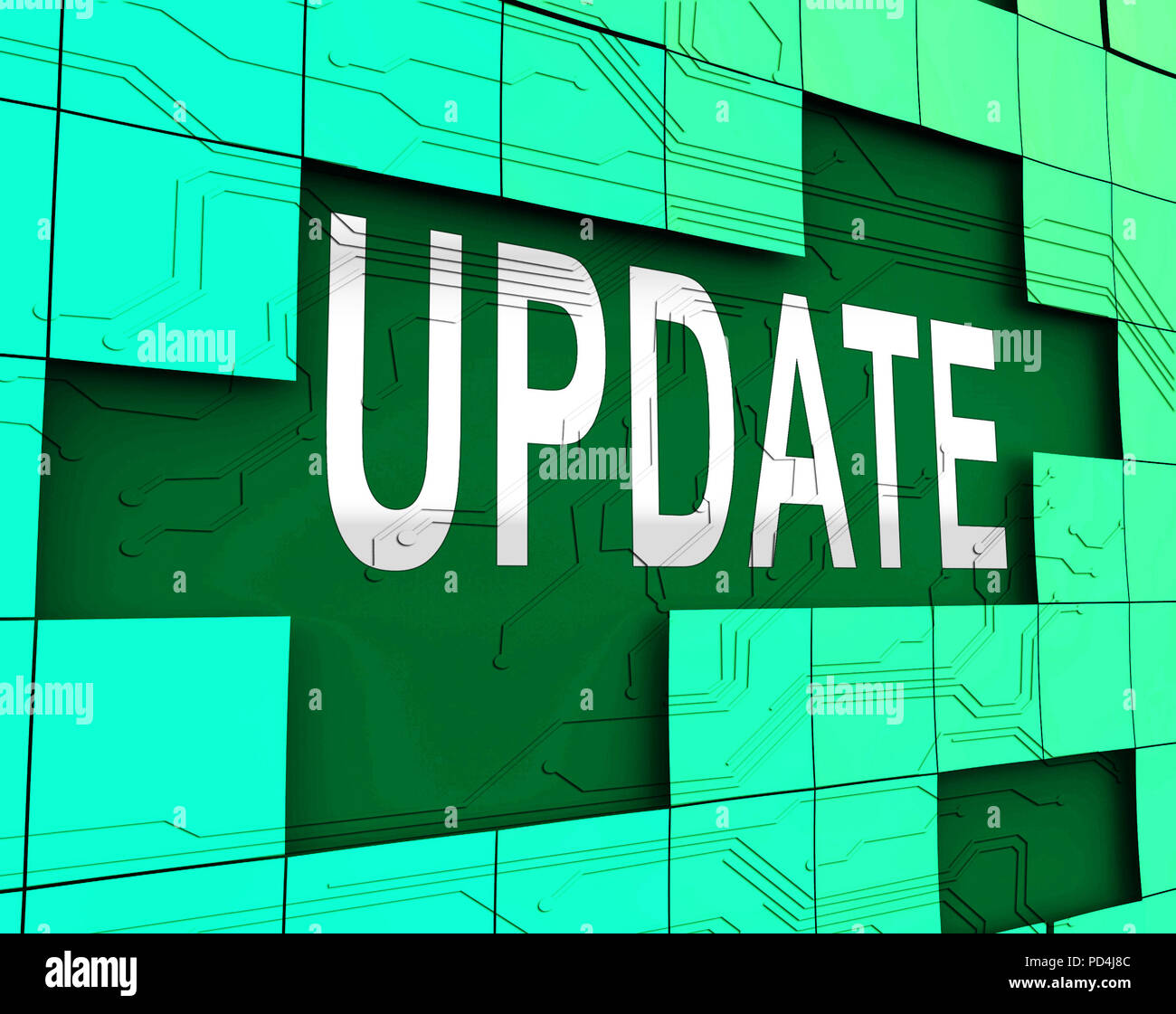 Automatic Update Or Upgrade Process 3d Illustration Shows Software ...
