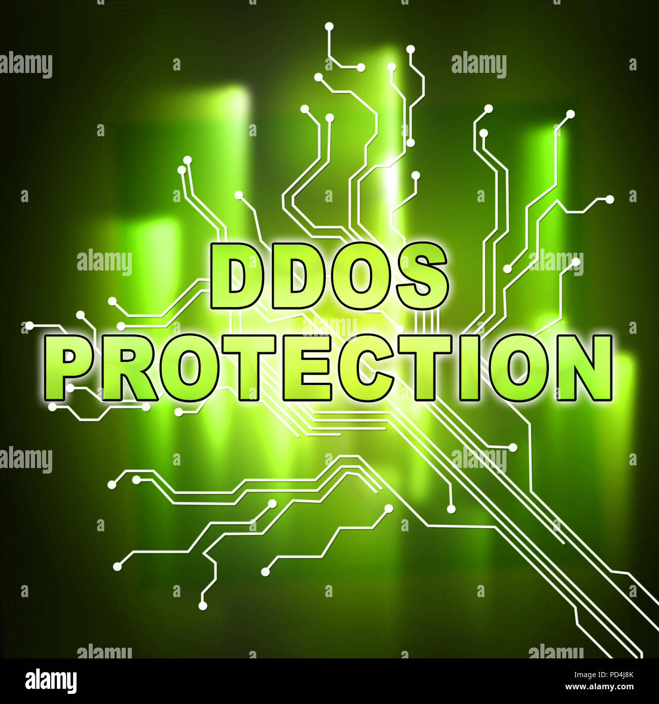 Ddos Protection Denial Of Service Security 2d Illustration Shows ...