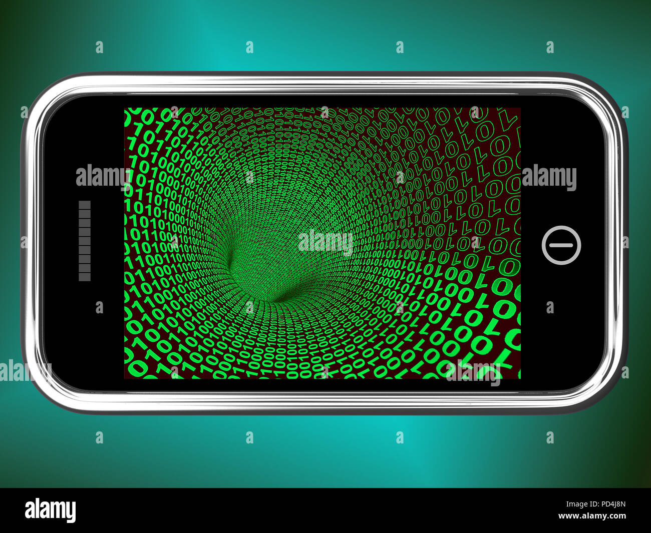 Ascii Code On Mobile Phone 3d Rendering Shows Smartphone With Binary ...