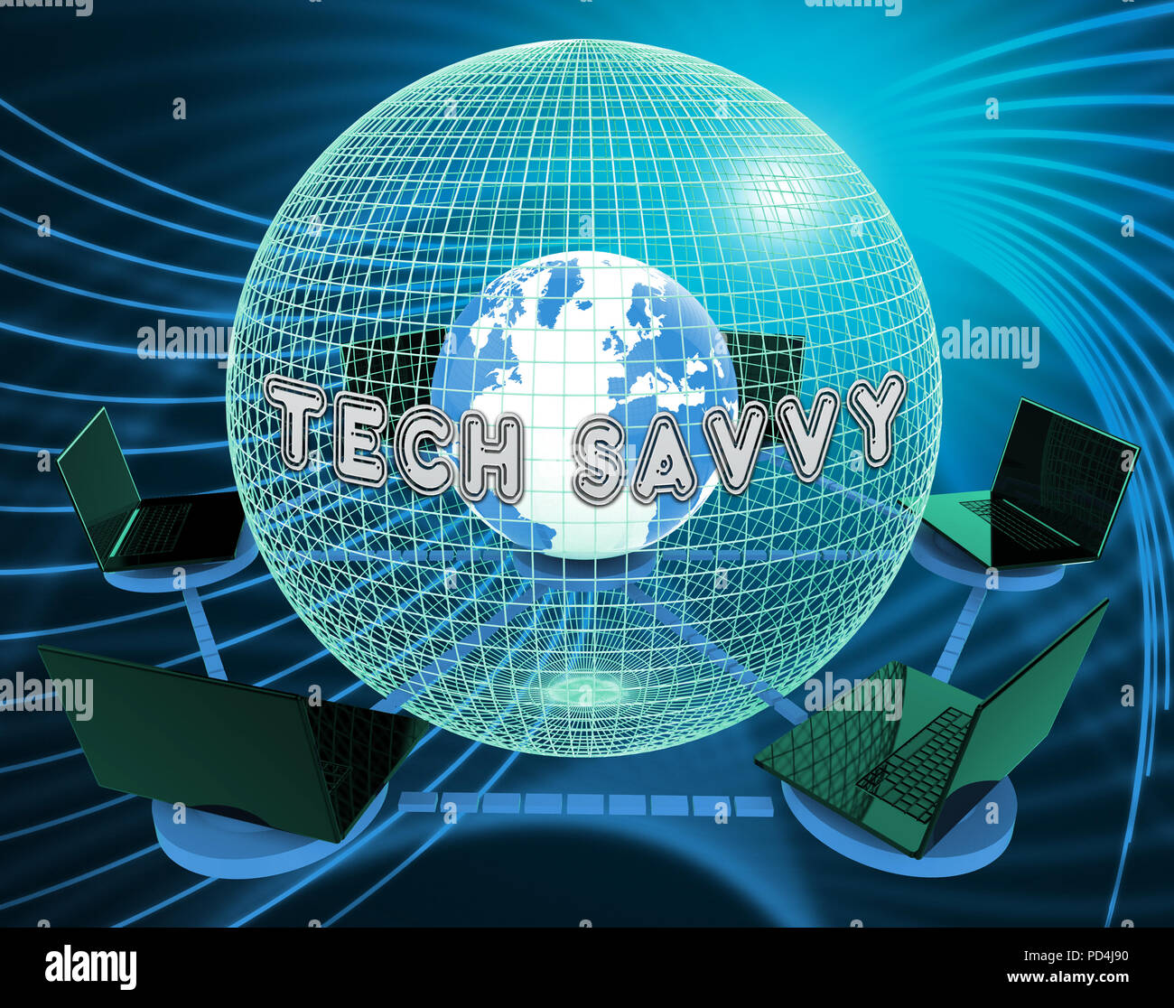 Tech Savvy Digital Computer Expert 3d Rendering Means Hitech Smart ...