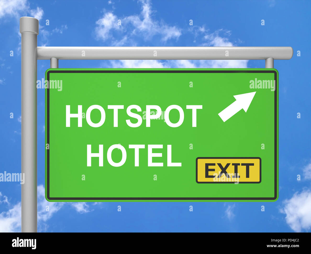 Hotspot Hotel Online Accomodation Wifi 3d Illustration Shows Internet ...