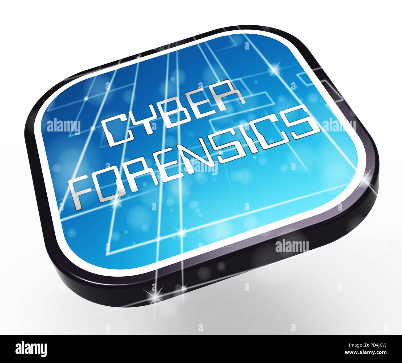 Cyber Forensics Computer Crime Analysis 3d Illustration Shows Internet ...