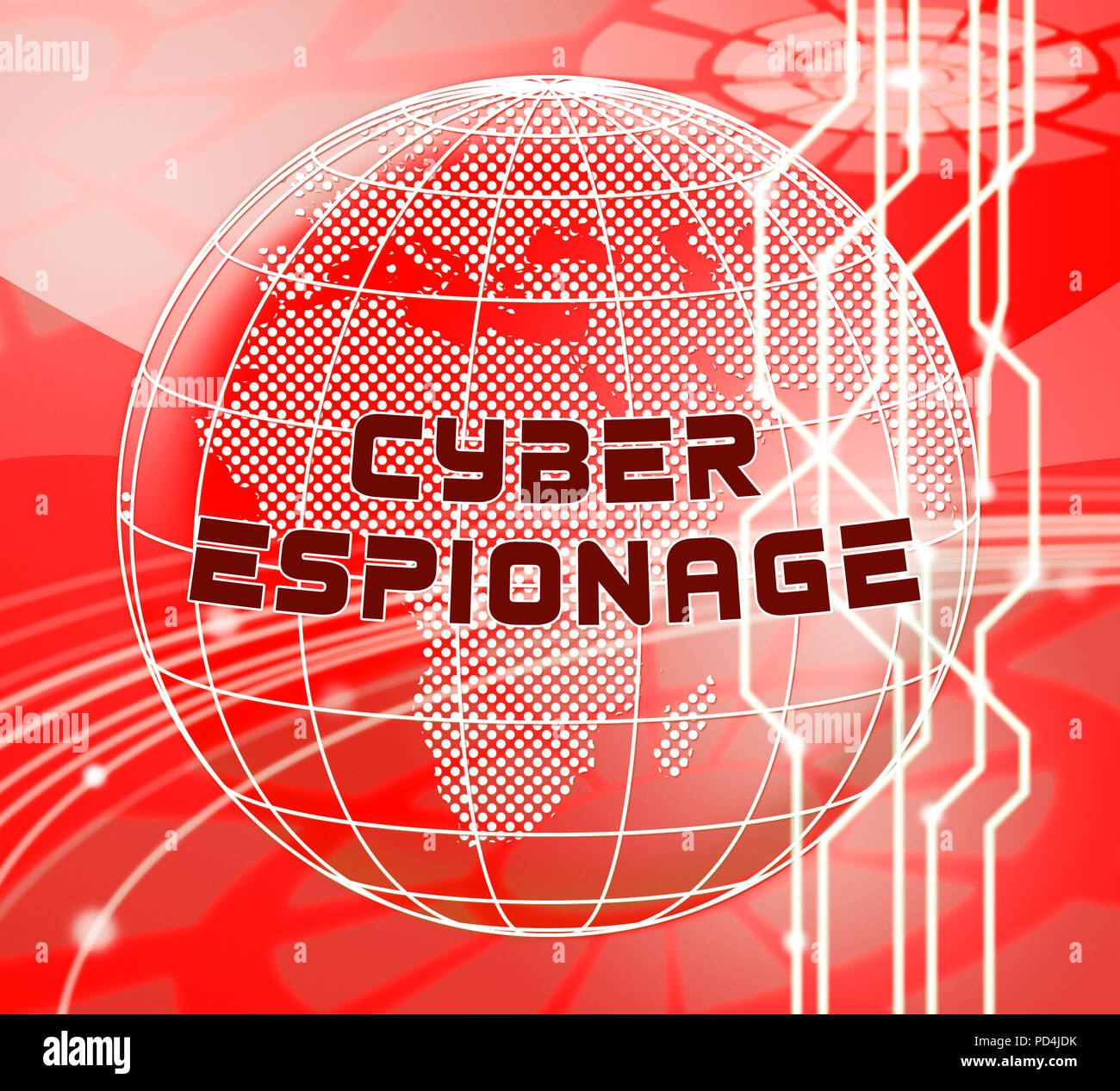 Cyber Espionage Criminal Cyber Attack 3d Illustration Shows Online ...