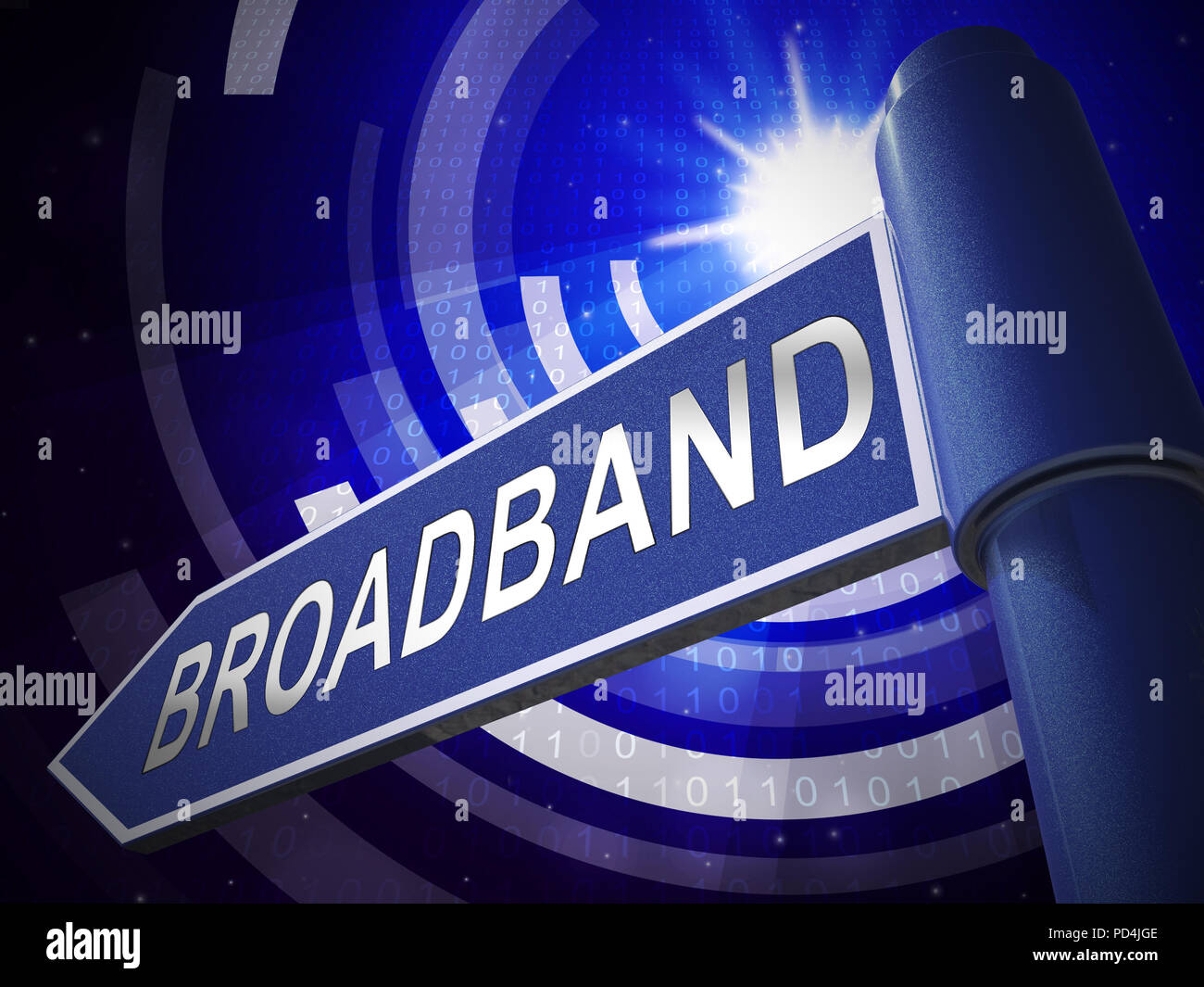 Good Broadband High Speed Streaming 3d Illustration Shows Efficient And ...